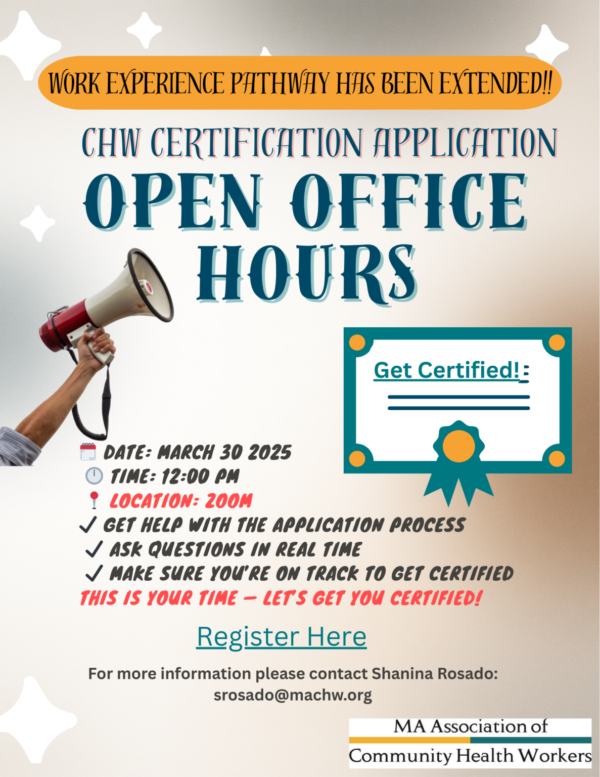 MACHW | March CHW Certification Open Office Hours - MACHW